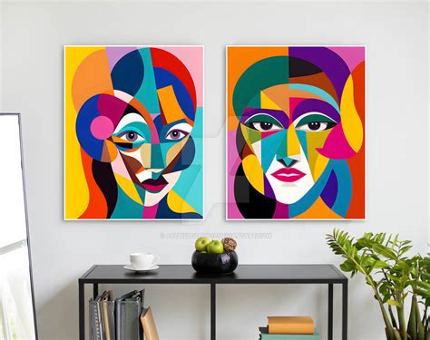Abstact Woman Portrait Wall Art Set 2 Dawnload By Artdigitalshop On