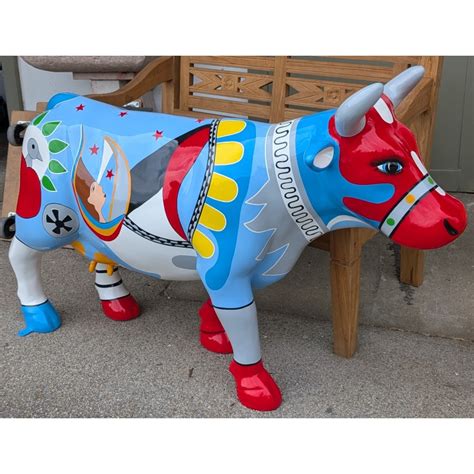 Vache En Résine Motif Picasso Moinat Sa Antiquités Décoration