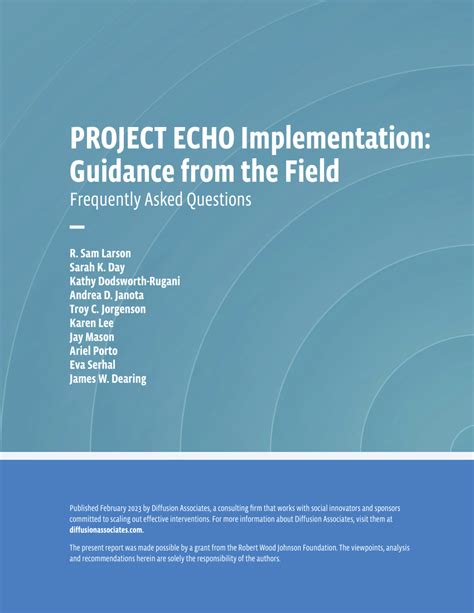PDF PROJECT ECHO Implementation Guidance From The Field Frequently Asked Questions Study