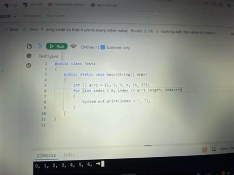 Solved Fix The Following Code So That It Prints Every Value
