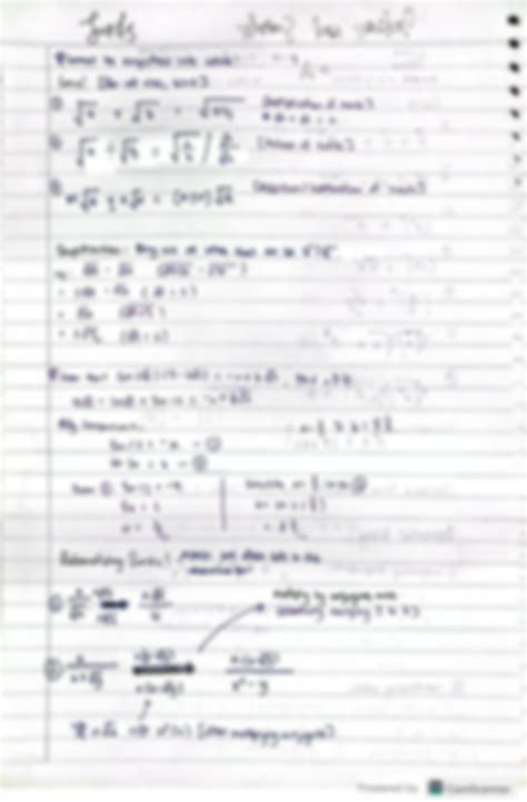 Solution Indices And Surds Formula Summary Studypool