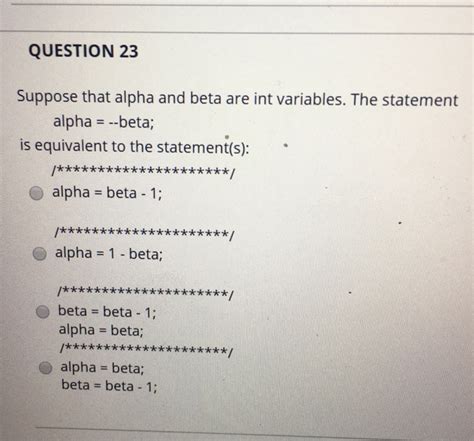 solved question 23 suppose that alpha and beta are int