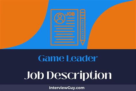 Game Leader Job Description [updated For 2025]