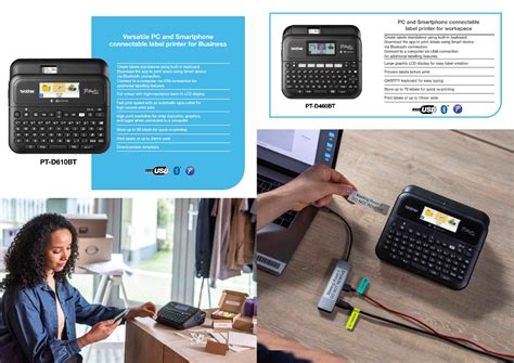 Brother PT D610BT Portable Handheld P Touch Labelling Machine PC Link Bluetooth Printer PT D610