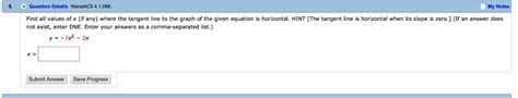 solved find all values of x if any where the tangent line