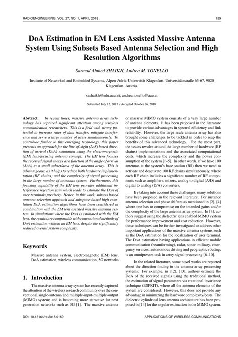 PDF DoA Estimation In EM Lens Assisted Massive Antenna System Using Subsets Based Antenna