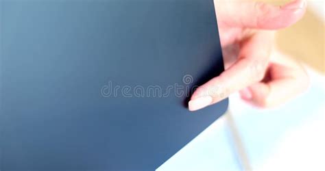 Woman Hand Touching Power Button Control Turning TV Monitor On Or Off Closeup Stock Footage