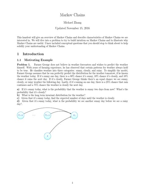 markov chain exe pdf markov chain matrix mathematics