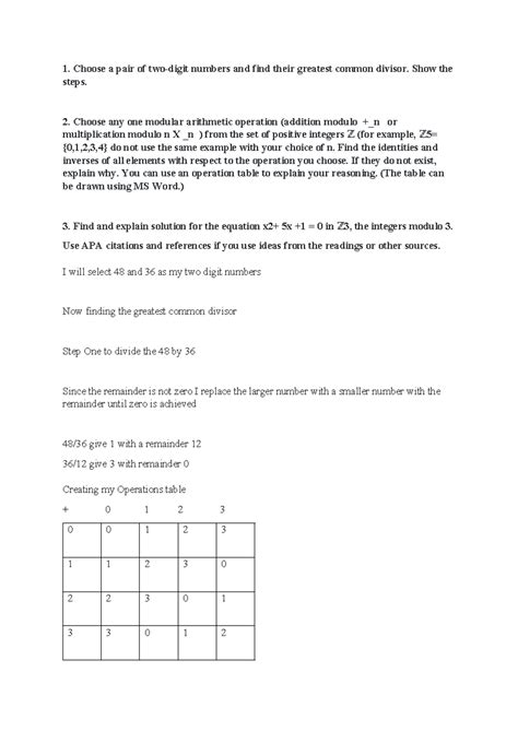 Math 1302 01 Assignment U Unit 8 Choose A Pair Of Two Digit Numbers
