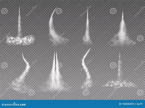 Smoke Trail. Airplane Condensation Trails Isolated On Transparent ...