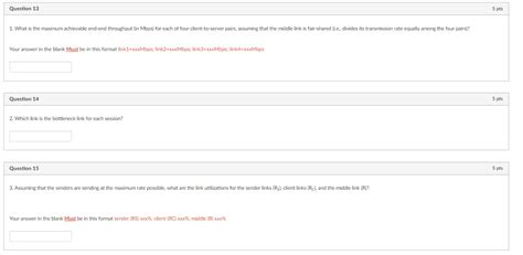 Solved End To End Throughput And Bottleneck Links Chegg