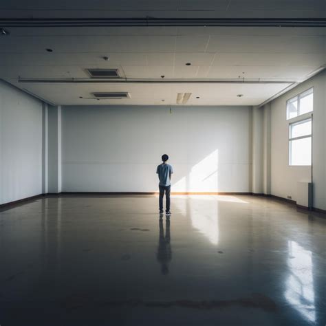 Premium Photo A Person Standing In An Empty Room