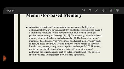 Memristor Based Memory Design Youtube