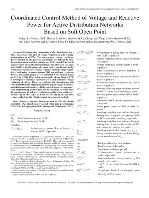 pdf coordinated control method of voltage and reactive power for