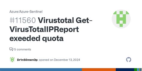Virustotal Get Virustotalipreport Exeeded Quota · Issue 11560 · Azure