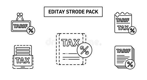 Illustration Of Tax Documents And Tariff Icons On White Background For