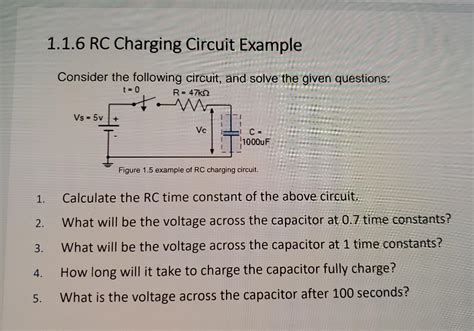 Solved RC Charging Circuit Example Consider The Chegg