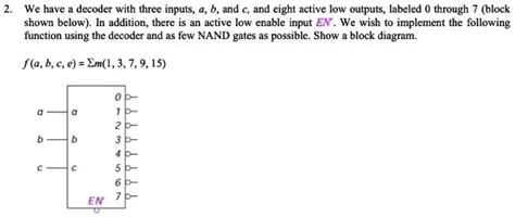 solved show a block diagram 2 we have a decoder with three inputs a b