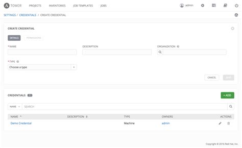 9 Credentials — Ansible Tower User Guide V301