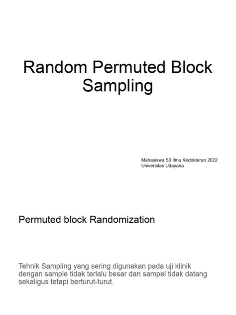 Permuted Block Pdf