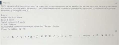 solved 30 points write a program that takes in the numerical