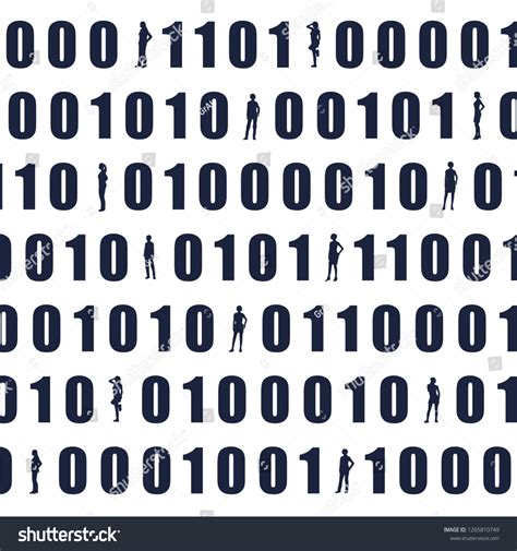 Binary Code Background Silhouettes Women Algorithm Stock Illustration Shutterstock