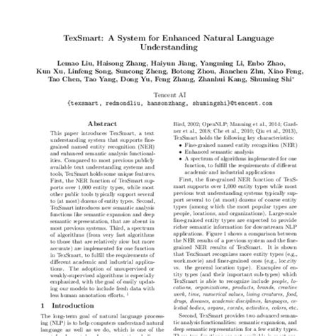 Texsmart A System For Enhanced Natural Language Understanding Acl Anthology