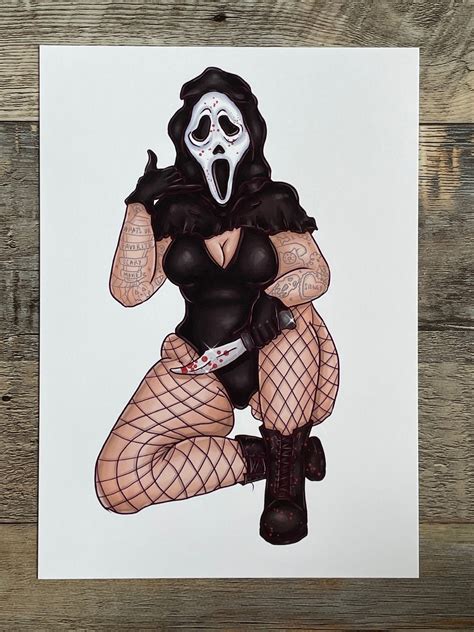Ghostface Art Print Ghost Face Fanart Birthday Gift Spooky Etsy