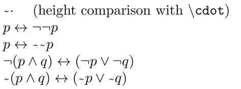 Math Mode Correct Spacing When Using Sim As Negation Tex Latex