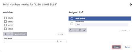 Issue Serialized Material