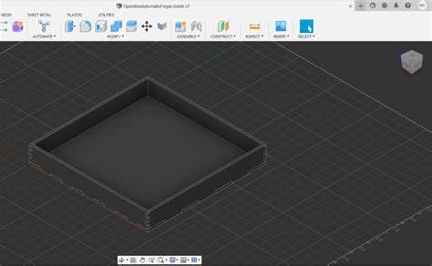 parametric open box with finger joints in fusion360 3 steps
