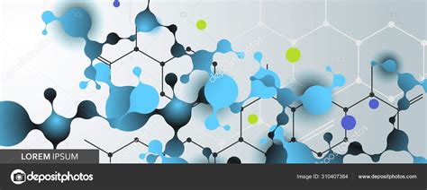 Vector Color Illustration Connection Molecules And Hexagon Pattern Stock Vector By ©designleo