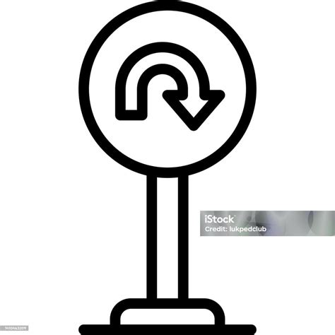 U 턴 기호 아이콘 위치지도 및 탐색 벡터 도로 표지판에 대한 스톡 벡터 아트 및 기타 이미지 도로 표지판 방향 벡터