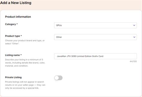 Listing A Product Jawa