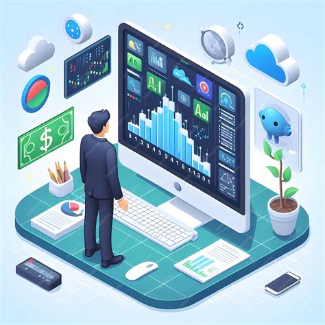Premium Photo 3d Flat Vector As Stock Trader Using Ai For Predictive