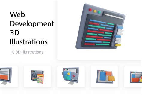 Premium Web Development 3d Illustration Pack From Design And Development