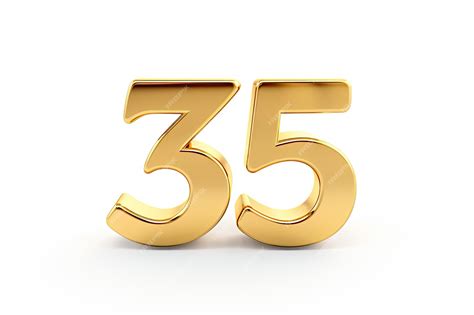 Premium Photo Gold Number 35 Thirty Five On White Background
