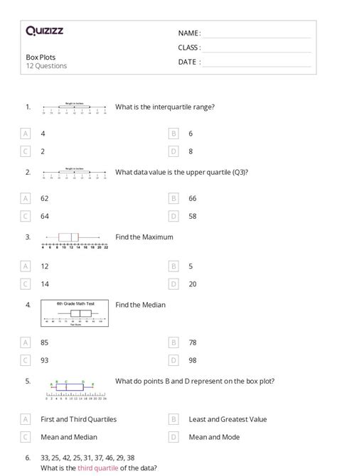50 Box Plots Worksheets For 6th Grade On Quizizz Free And Printable Worksheets Library