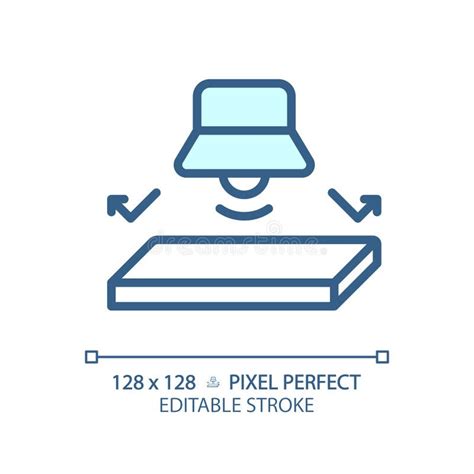 Customizable Soundproof Flooring Blue Thin Linear Icon Stock Vector
