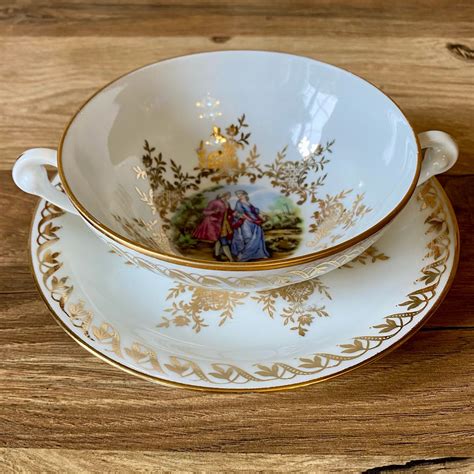 Винтаж Бульонница Limoges Фарфор Объем 350 мл купить в интернет магазине Ярмарка Мастеров по