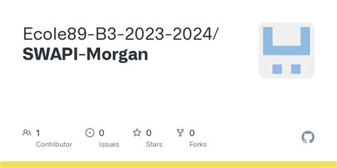 GitHub Ecole B SWAPI Morgan