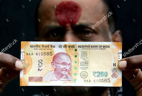 Indian Man Display New Currency Notes Editorial Stock Photo Stock Image Shutterstock