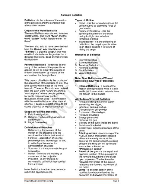 Forensic Science 6 Forensic Ballistics Pdf