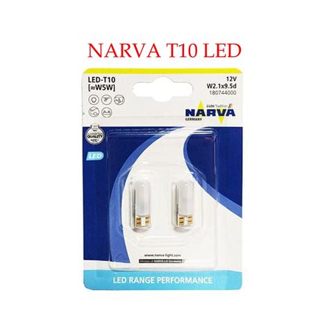 NARVA T10 W5W 12V Range Performance LED Signaling Light Bulb (White ...
