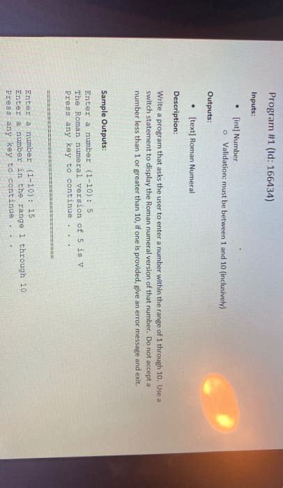 Solved Program 1 Id 166434 Inputs • Int Number O