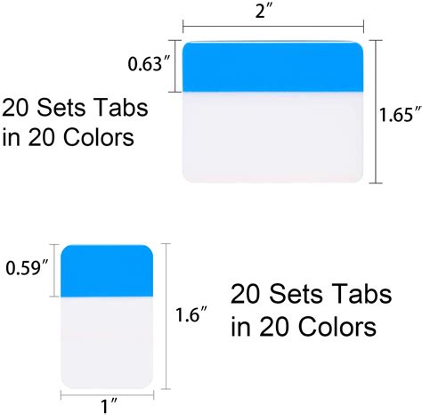 Trahoo Jovitec 800 Pieces File Tabs Sticky Index Tabs 1 Inch And 2 Inch