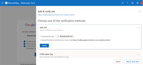 webmaster tools verification on 6amtech ecommerce products 6amtech