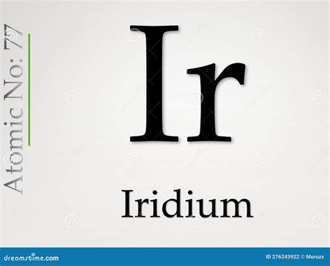 Iridium Ir Element Symbol From Periodic Table Series Stock Image