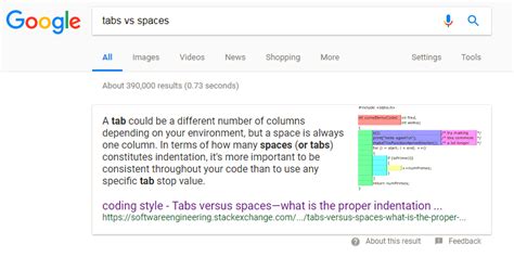 Why Does Tabs Vs Spaces Have An Accepted Answer Software Engineering Meta Stack Exchange