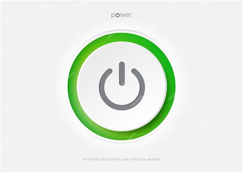 Premium Vector 3d Style Circle Start Icon And Power Button Push Shut